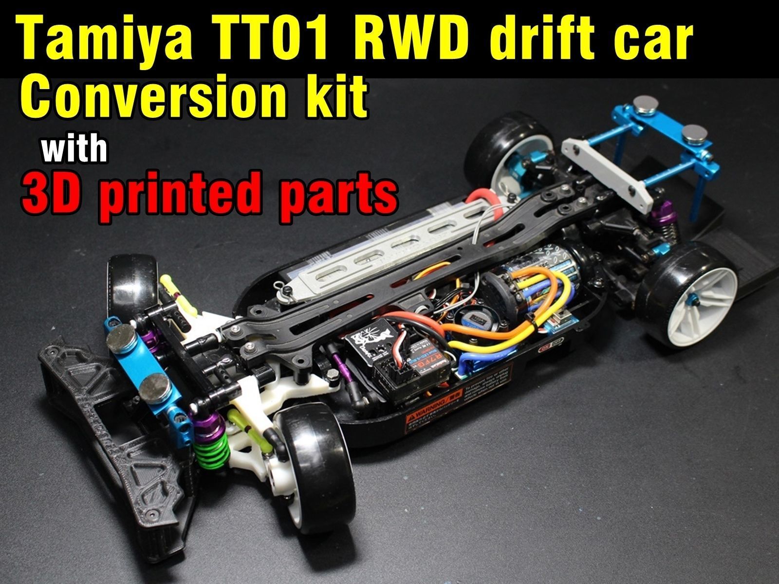 Tamiya TT01 RWD drift car conversion kit 3D model 3D printable | CGTrader