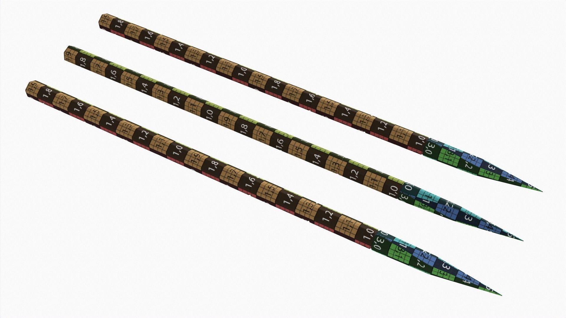 Throwing needles hexagonal 3D model | CGTrader