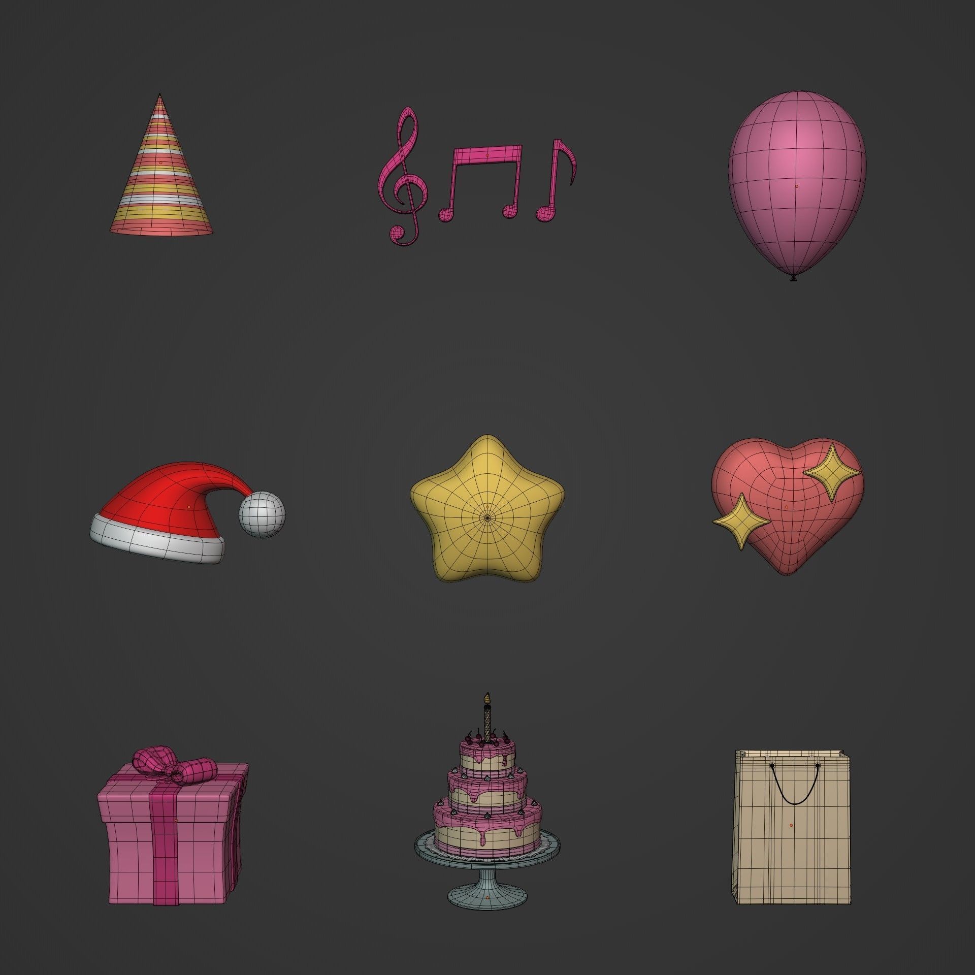 3D model Party Pack VR / AR / low-poly | CGTrader