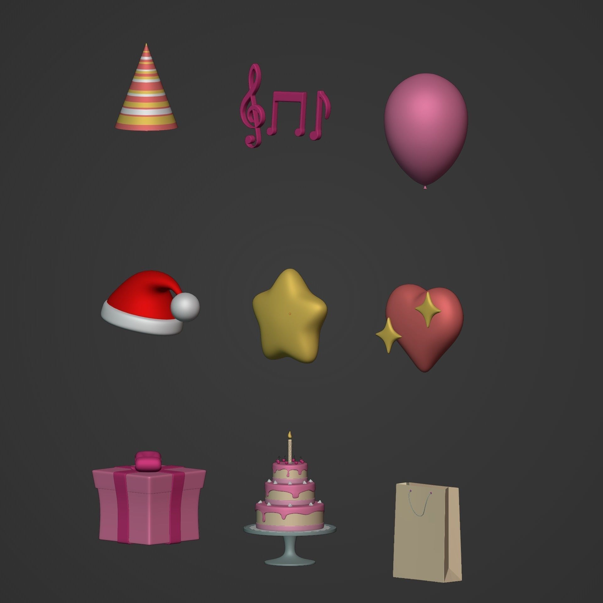 3D model Party Pack VR / AR / low-poly | CGTrader
