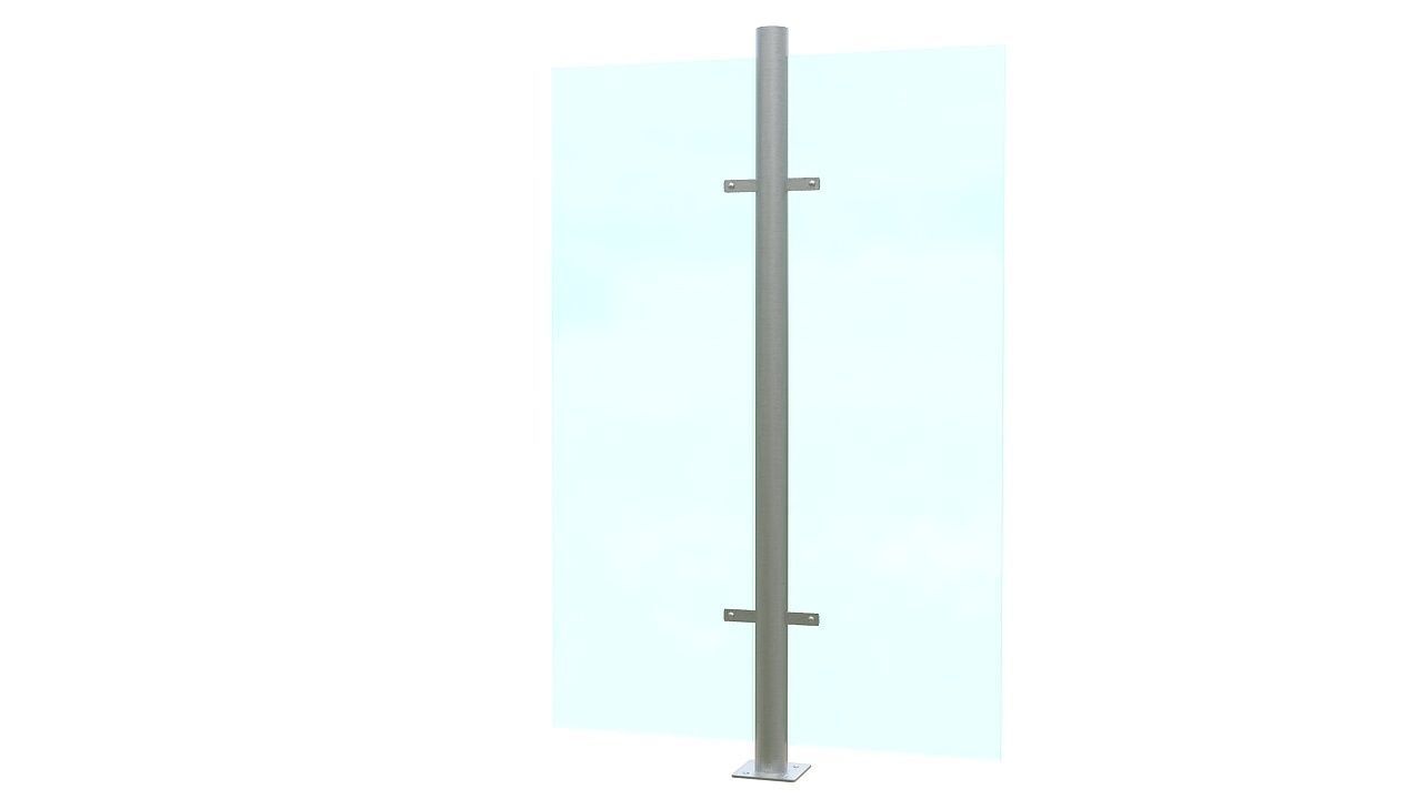 Stainless steel railing post 3D model | CGTrader