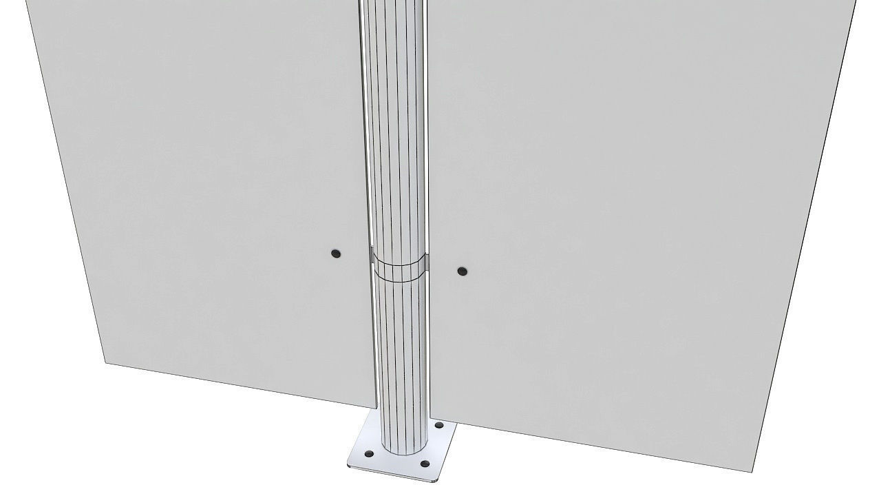 Stainless steel railing post 3D model | CGTrader