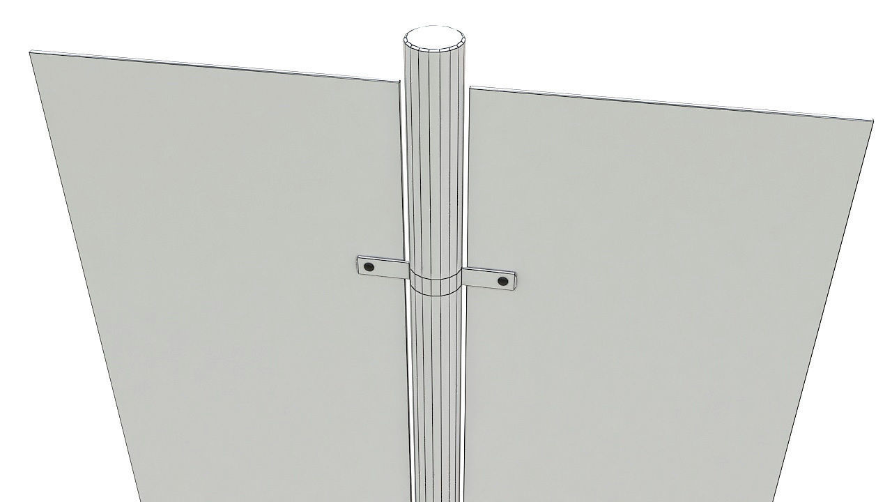 Stainless steel railing post 3D model | CGTrader