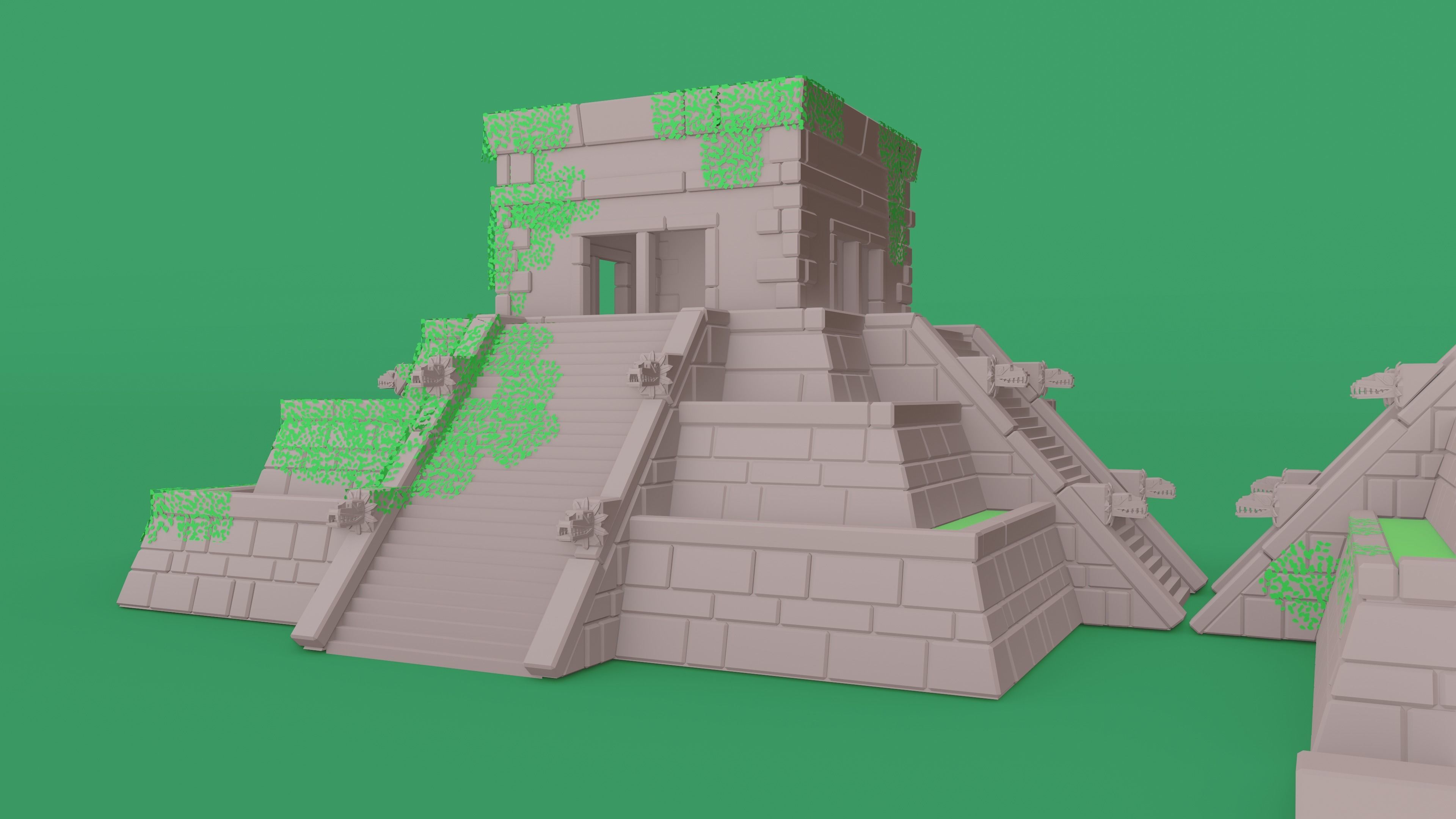 3D model Lowpoly mayan temple and decorations pack VR / AR / low-poly | CGTrader