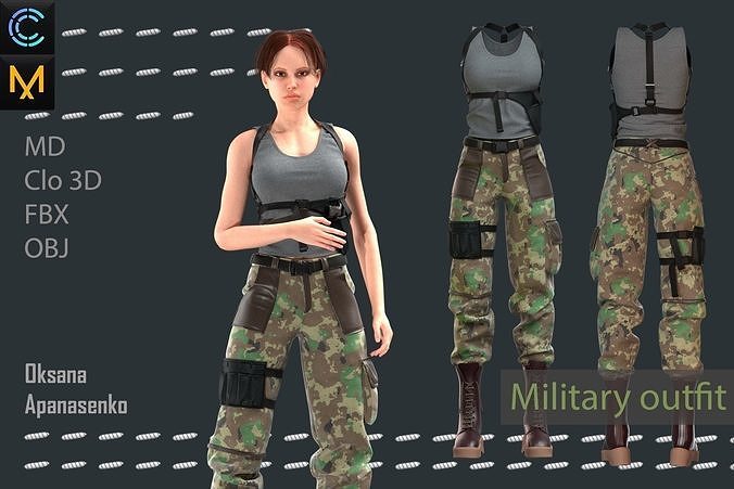 Military outfit 3D model | CGTrader
