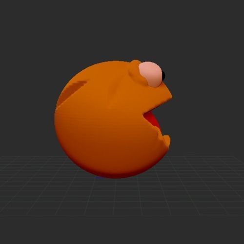 pacman orange ball 3D model animated | CGTrader