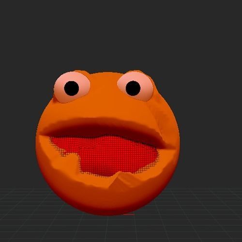 pacman orange ball 3D model animated | CGTrader