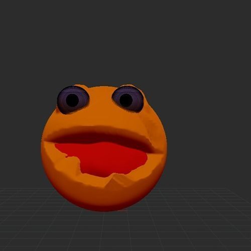 pacman orange ball 3D model animated | CGTrader
