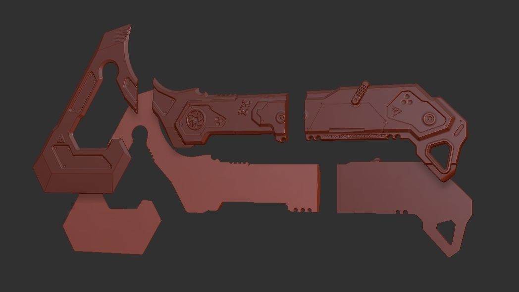 Cyberpunk Techwear Cosplay Axe Tomahawk 3D Model Stl 3D model 3D ...