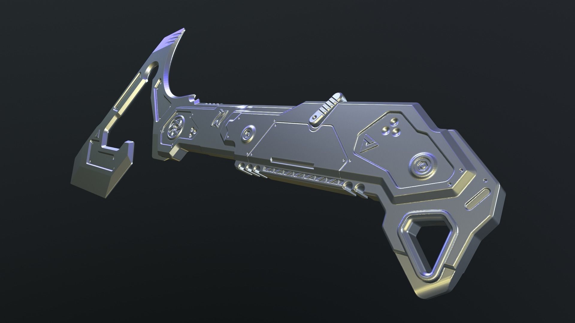 Cyberpunk Techwear Cosplay Axe Tomahawk 3D Model Stl 3D model 3D ...