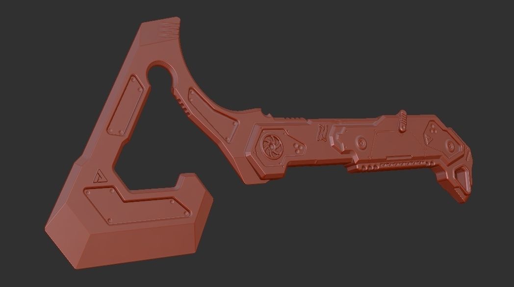 Cyberpunk Techwear Cosplay Axe Tomahawk 3D Model Stl 3D model 3D ...