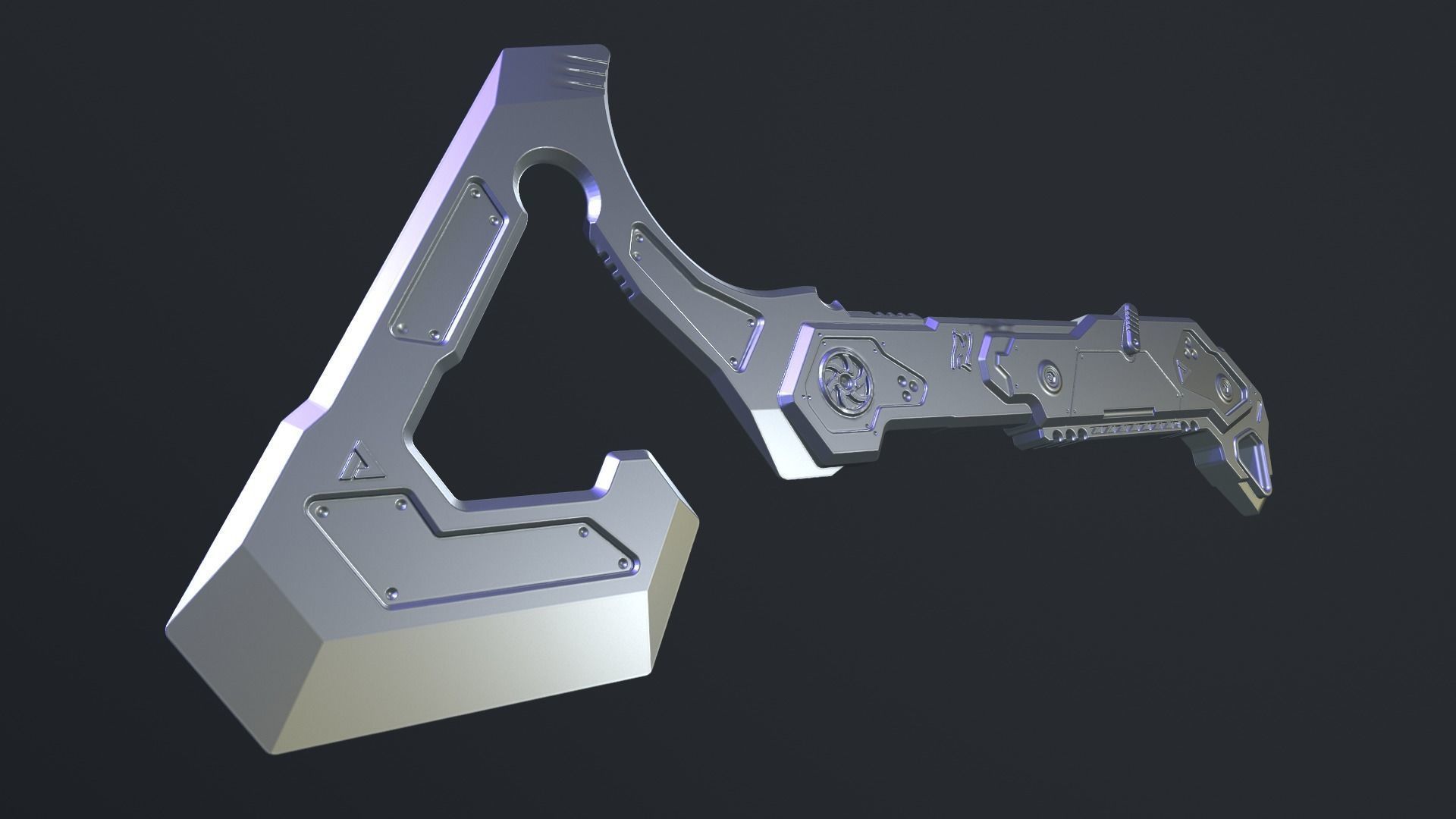 Cyberpunk Techwear Cosplay Axe Tomahawk 3D Model Stl 3D model 3D ...