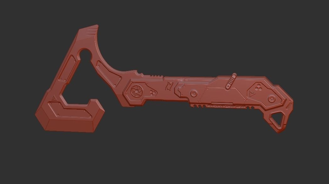 Cyberpunk Techwear Cosplay Axe Tomahawk 3D Model Stl 3D model 3D ...