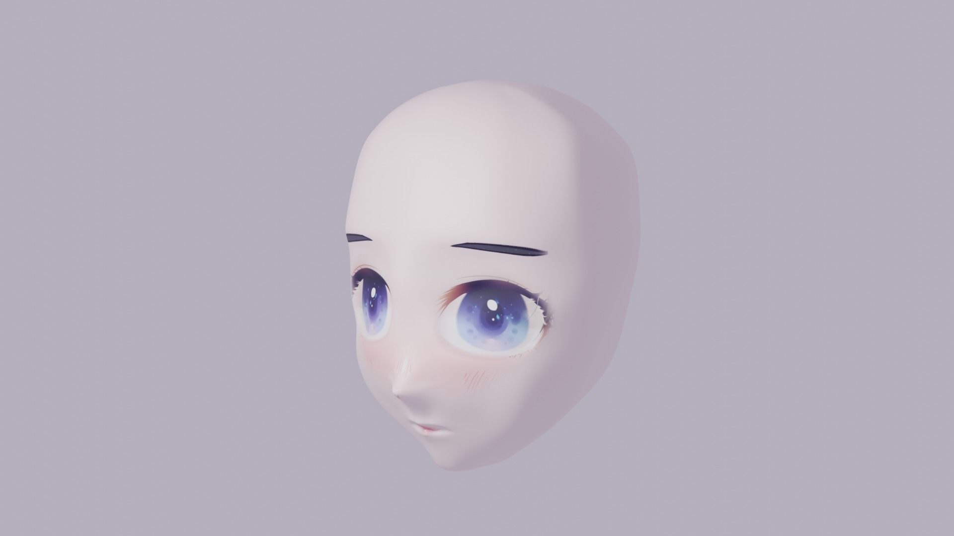 Japanese anime face free 3D model | CGTrader