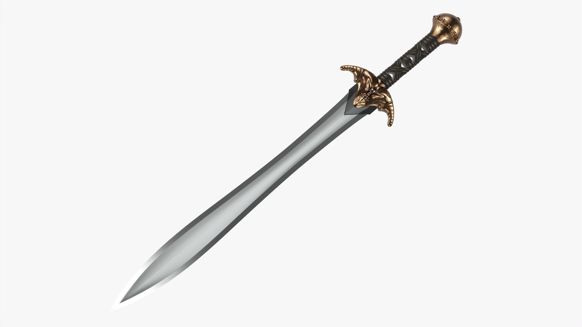 Dragon gladius chrome 3D model | CGTrader