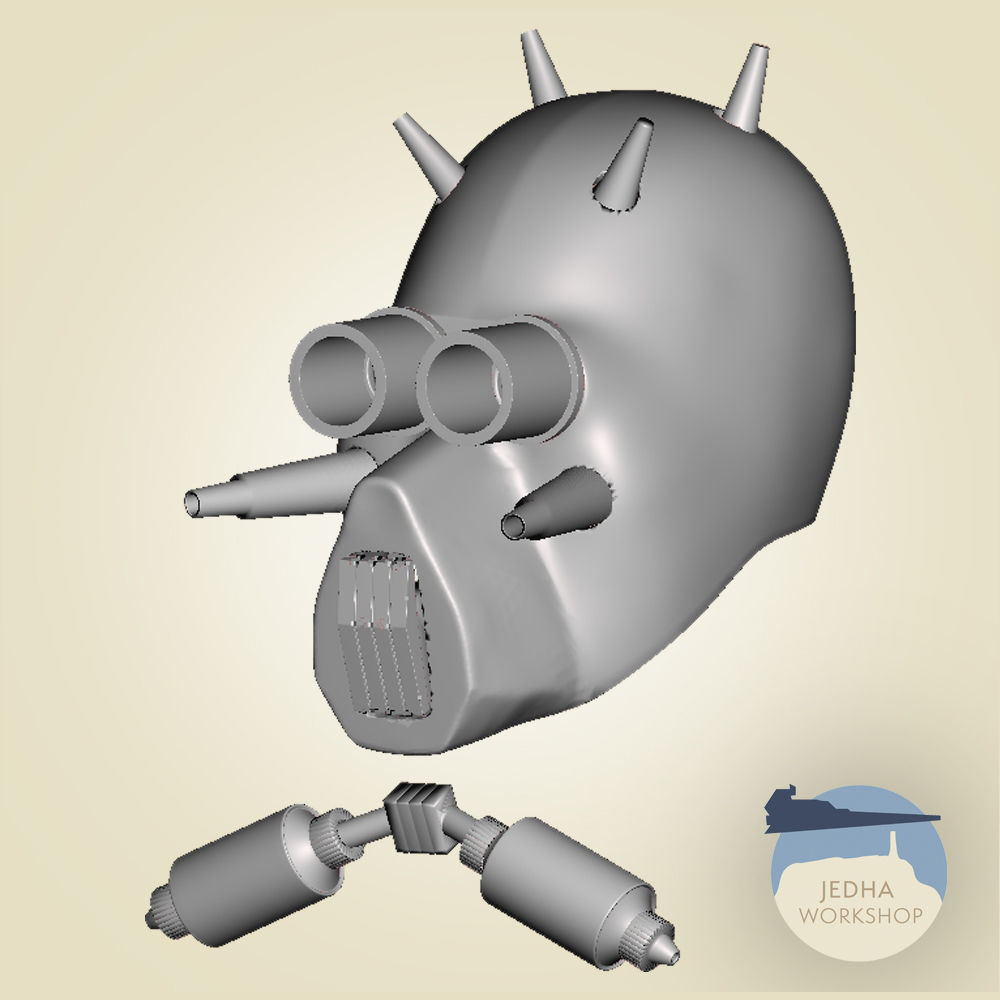 Star Wars Tusken Raider Chief Helmet 3D print Files 3D model 3D ...