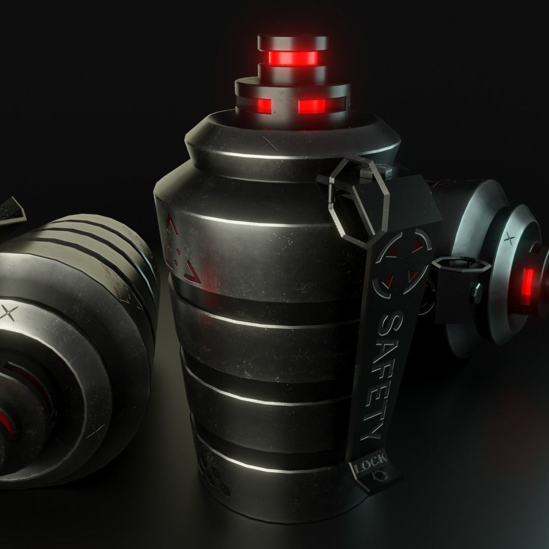 Hardsurface Sci-fi grenade free VR / AR / low-poly 3D model | CGTrader
