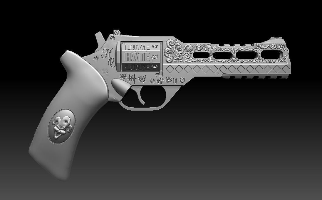 Harley Quinn Cosplay revolver 3d model 3D model 3D printable | CGTrader