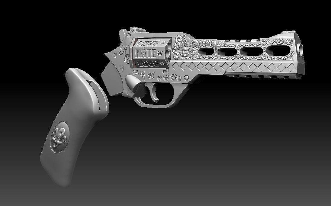 Harley Quinn Cosplay revolver 3d model 3D model 3D printable | CGTrader