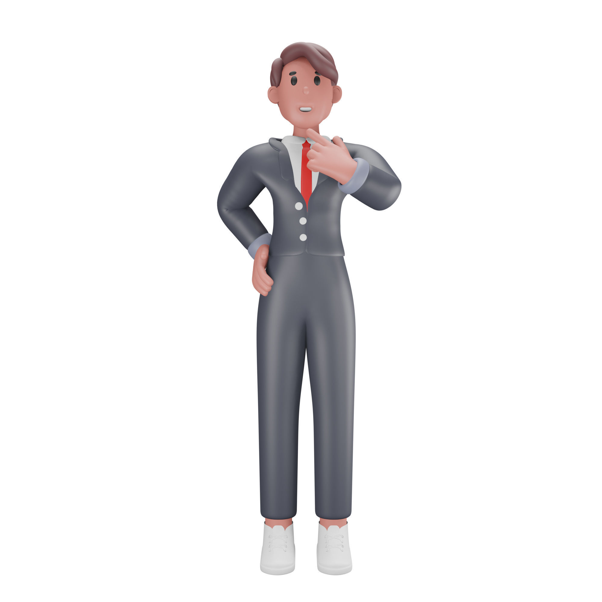 3D model 3d man character thinking deeply VR / AR / low-poly | CGTrader