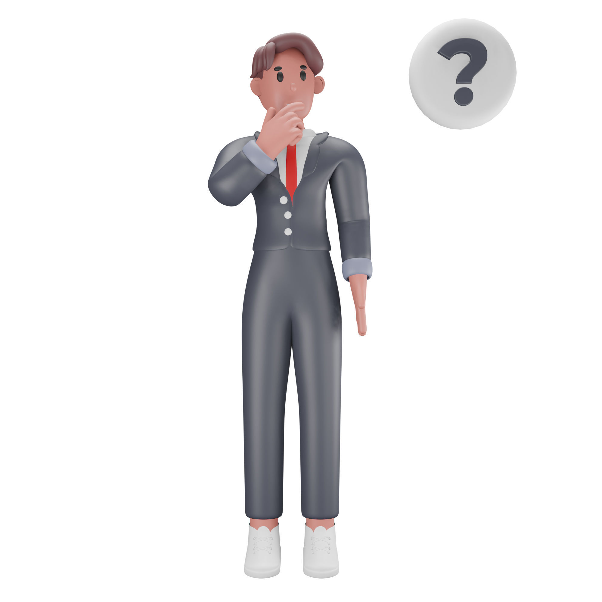 3D model 3d man character with question mark VR / AR / low-poly | CGTrader