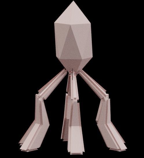 3D model Virus lowpoly 3d model origami octopus VR / AR / low-poly ...