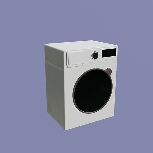 Washing machine white interior bathroom pbr low high free VR / AR / low ...