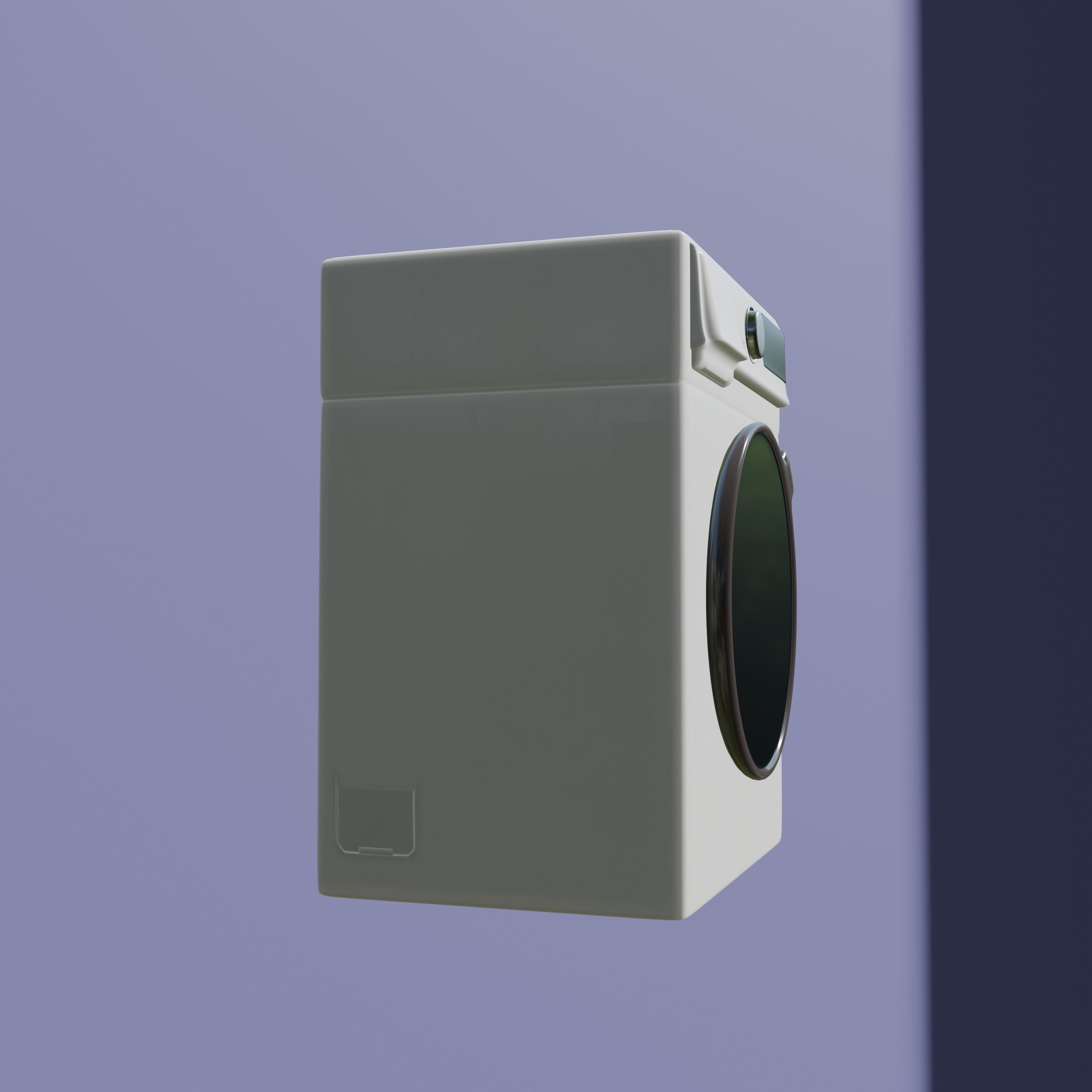 Washing machine white interior bathroom pbr low high free VR / AR / low ...