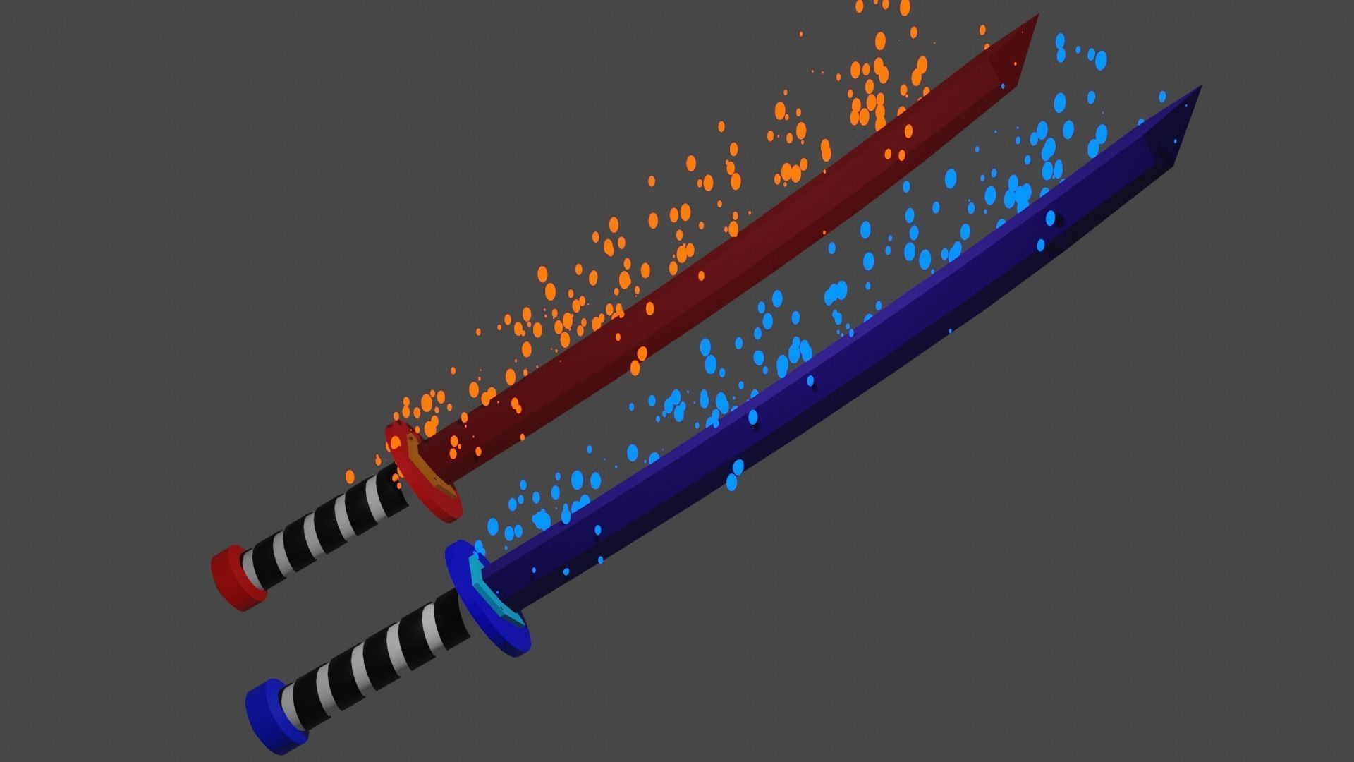 Sword red and blue 3D model 3D printable | CGTrader