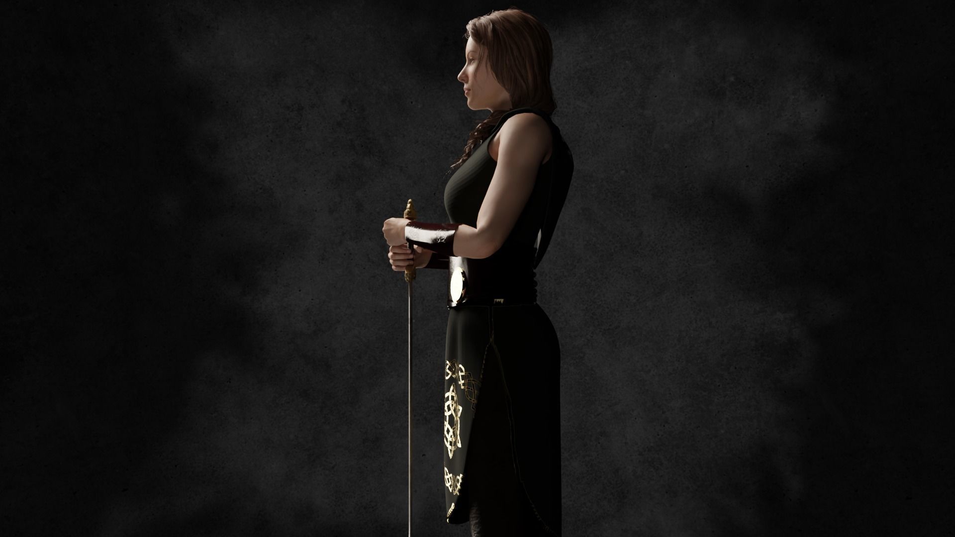 3D model CELTIC FEMALE WARRIOR VR / AR / low-poly | CGTrader