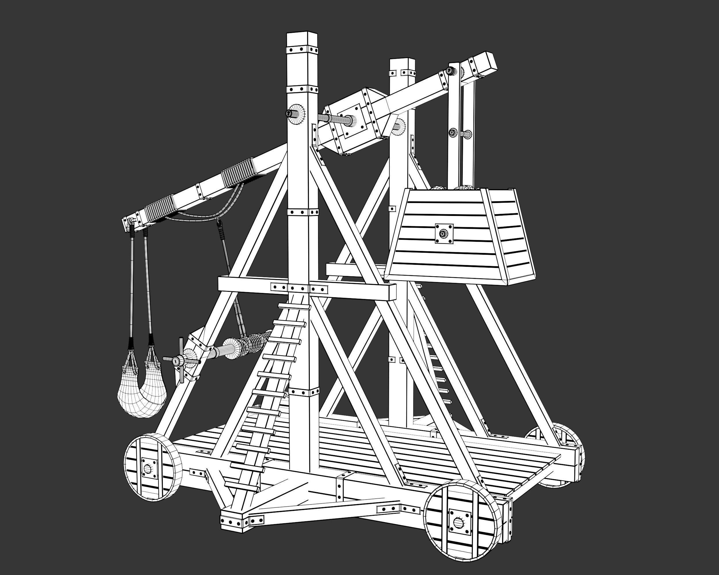 3D model Medieval Siege Engine Trebuchet VR / AR / low-poly | CGTrader