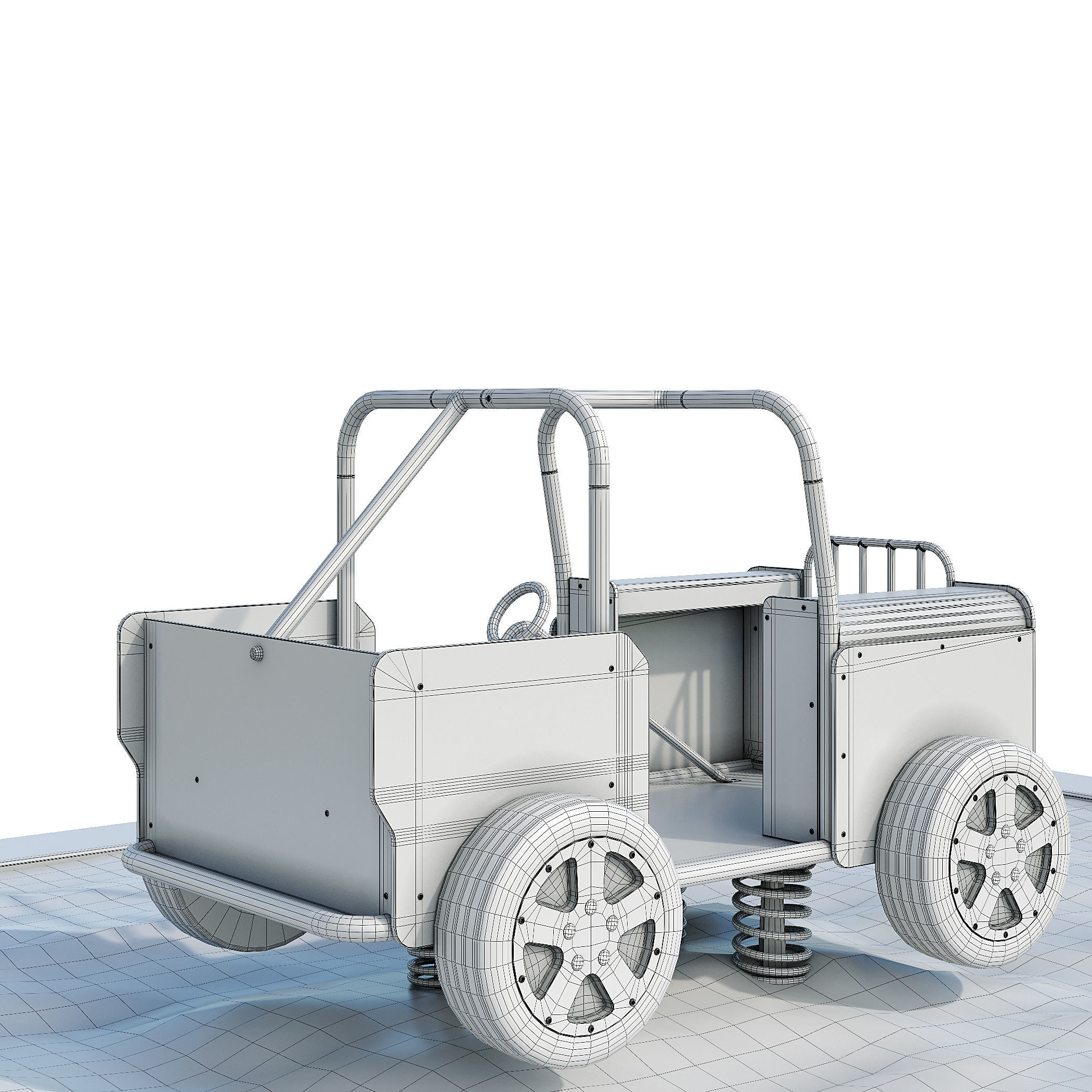Spring swing for a playground Willy Jeep HAGS 3D model | CGTrader