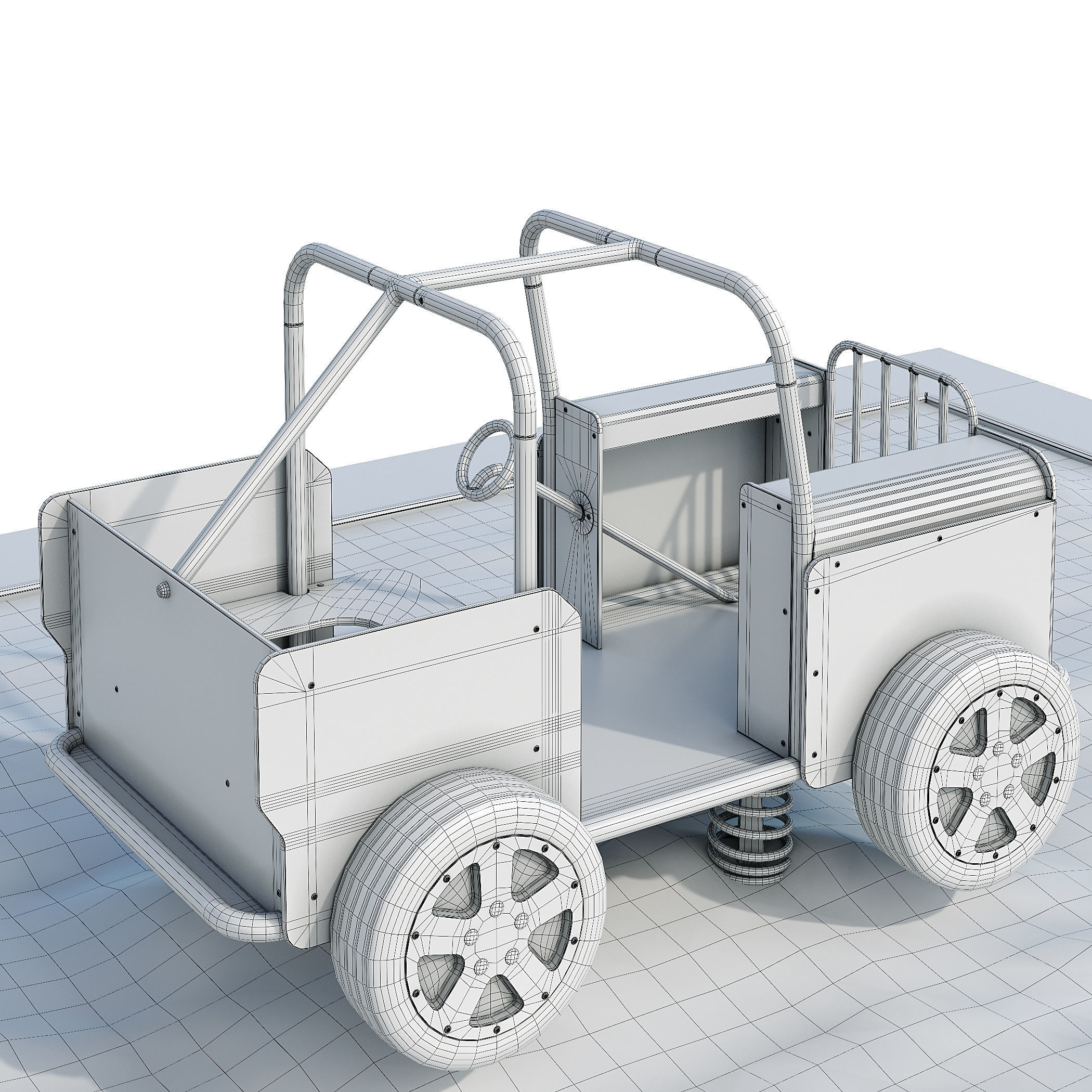 Spring swing for a playground Willy Jeep HAGS 3D model | CGTrader