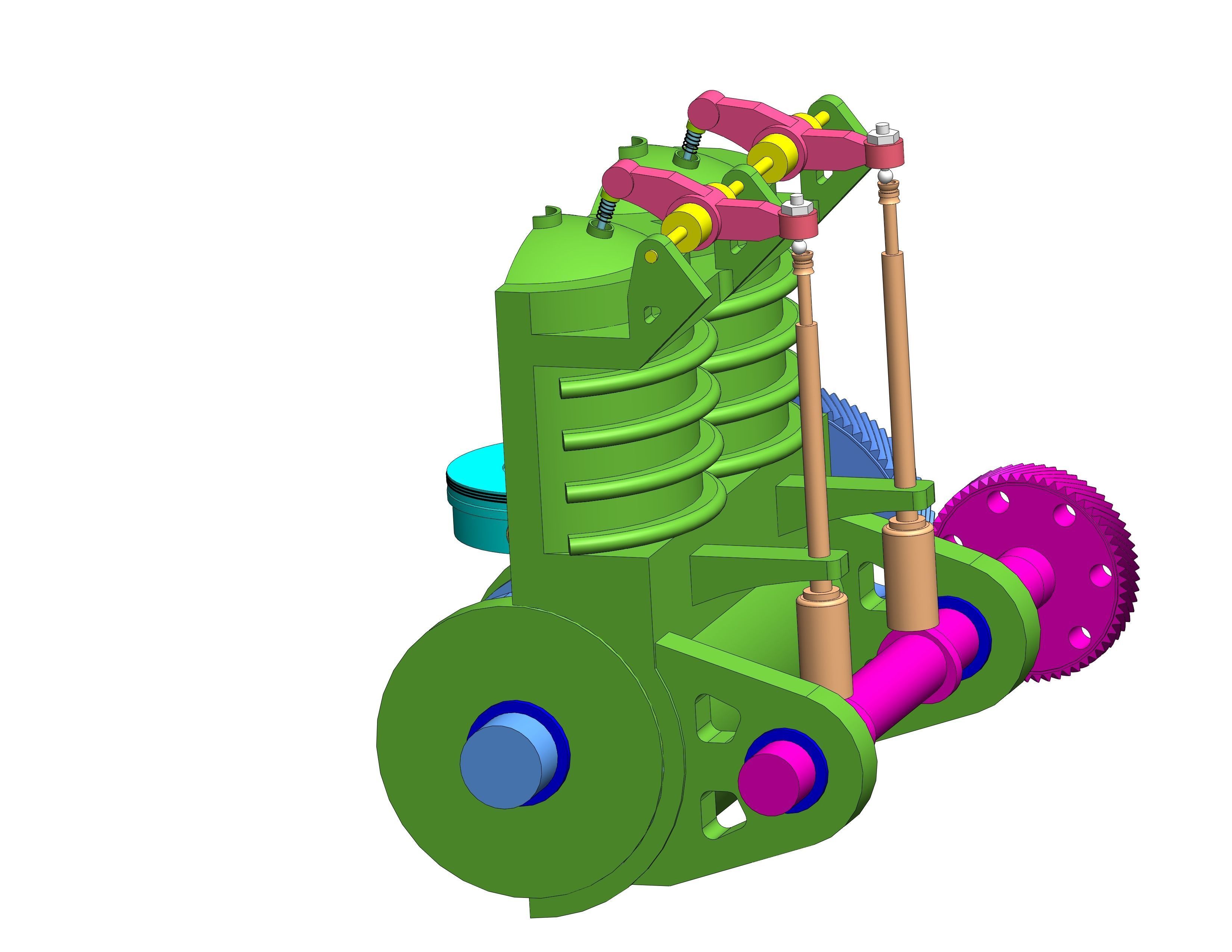 Two Cylinder Engine 3D model animated | CGTrader