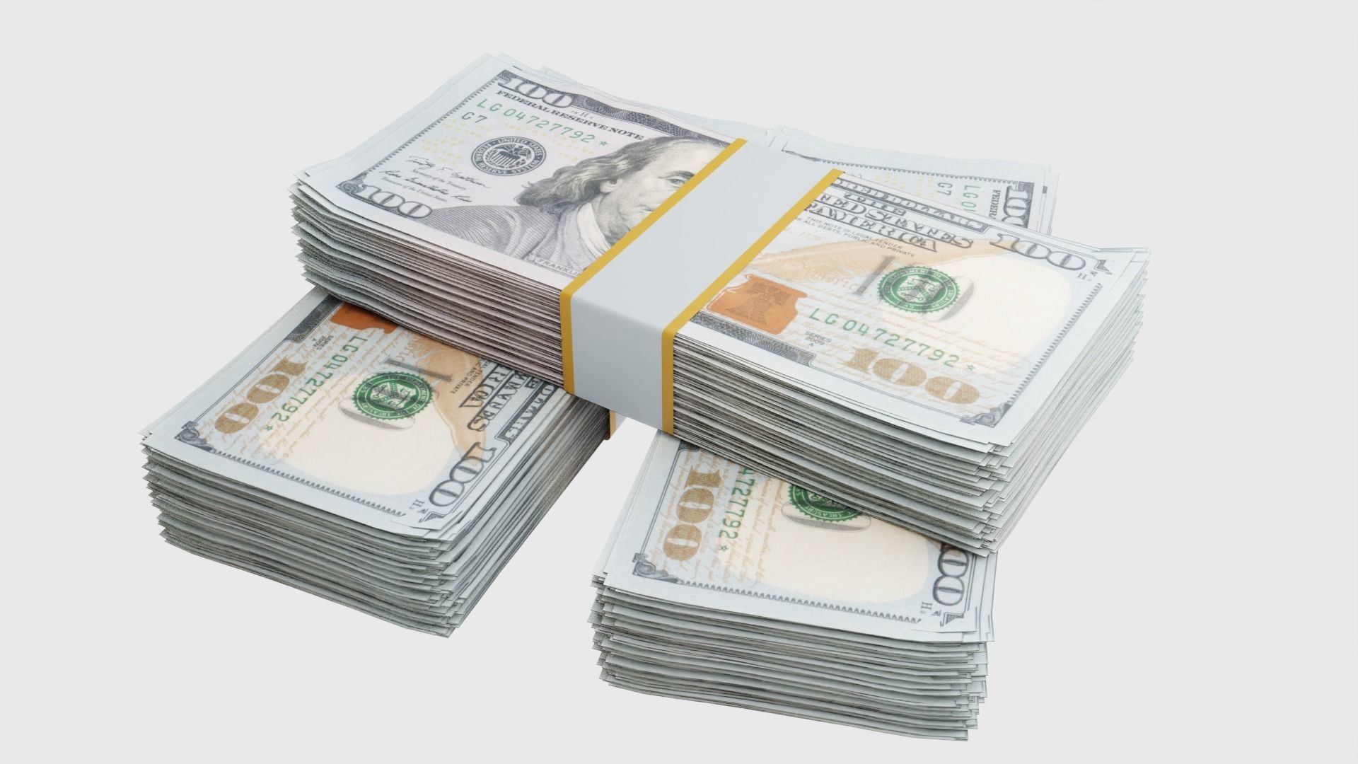 American Dollar Bill Stack 3D model | CGTrader