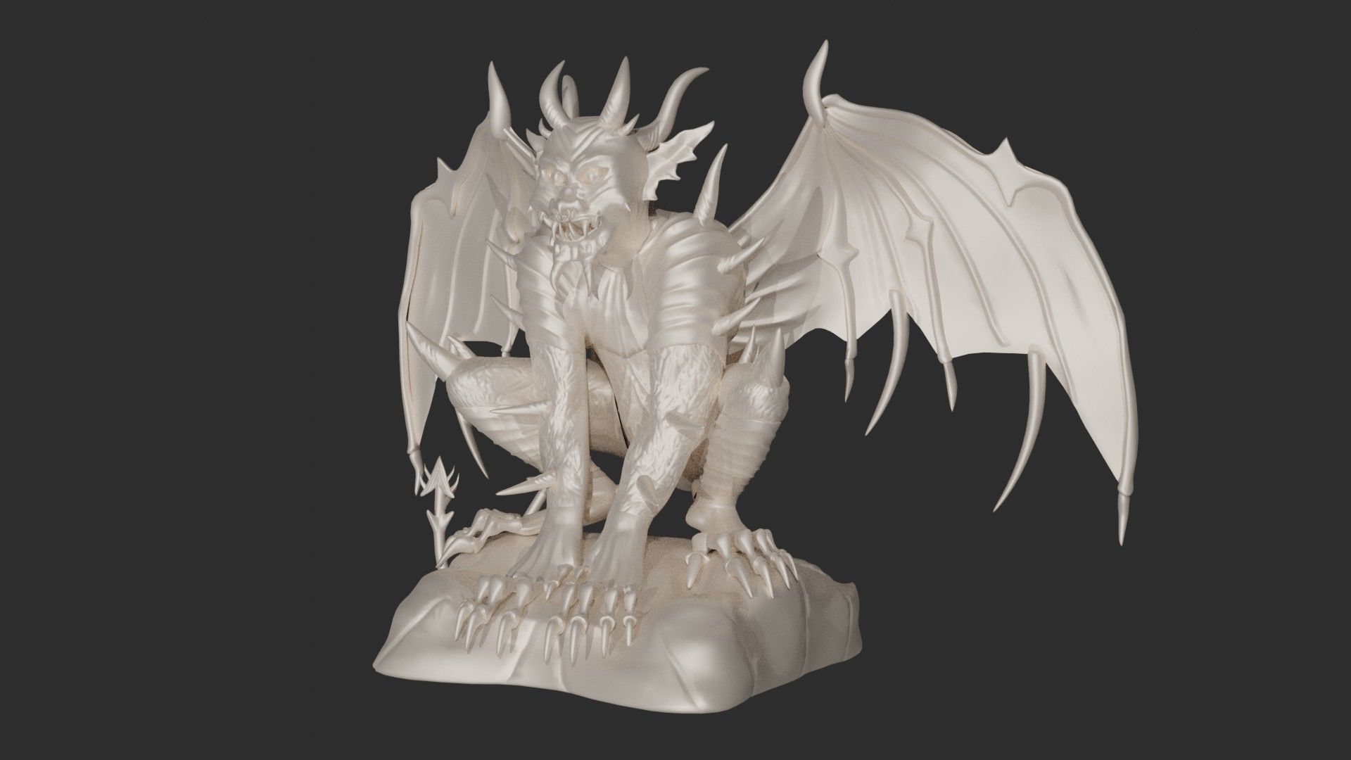 Gargoyle statue of demon with wings 3D model | CGTrader