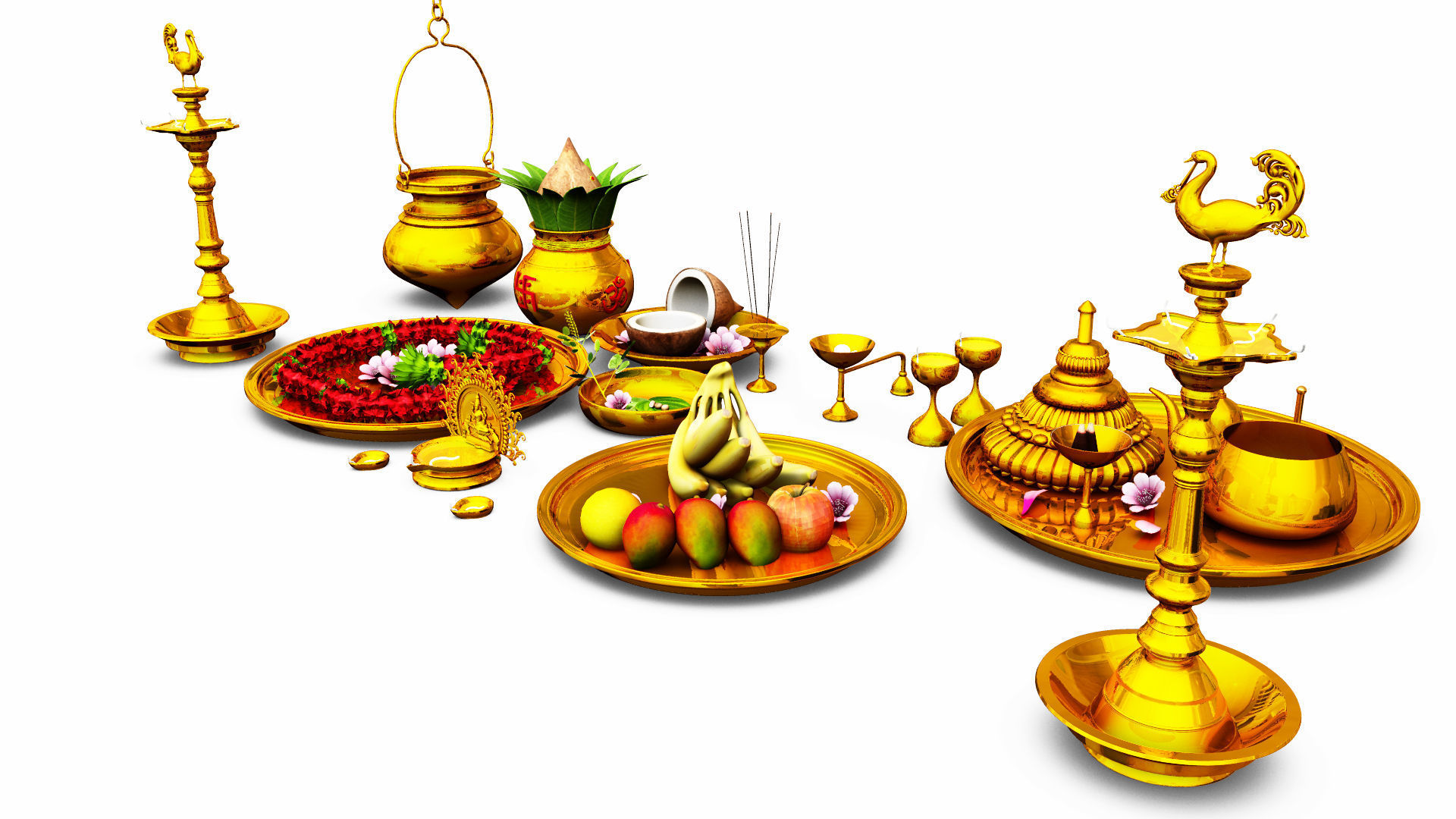 pooja props 3d models 3D model | CGTrader