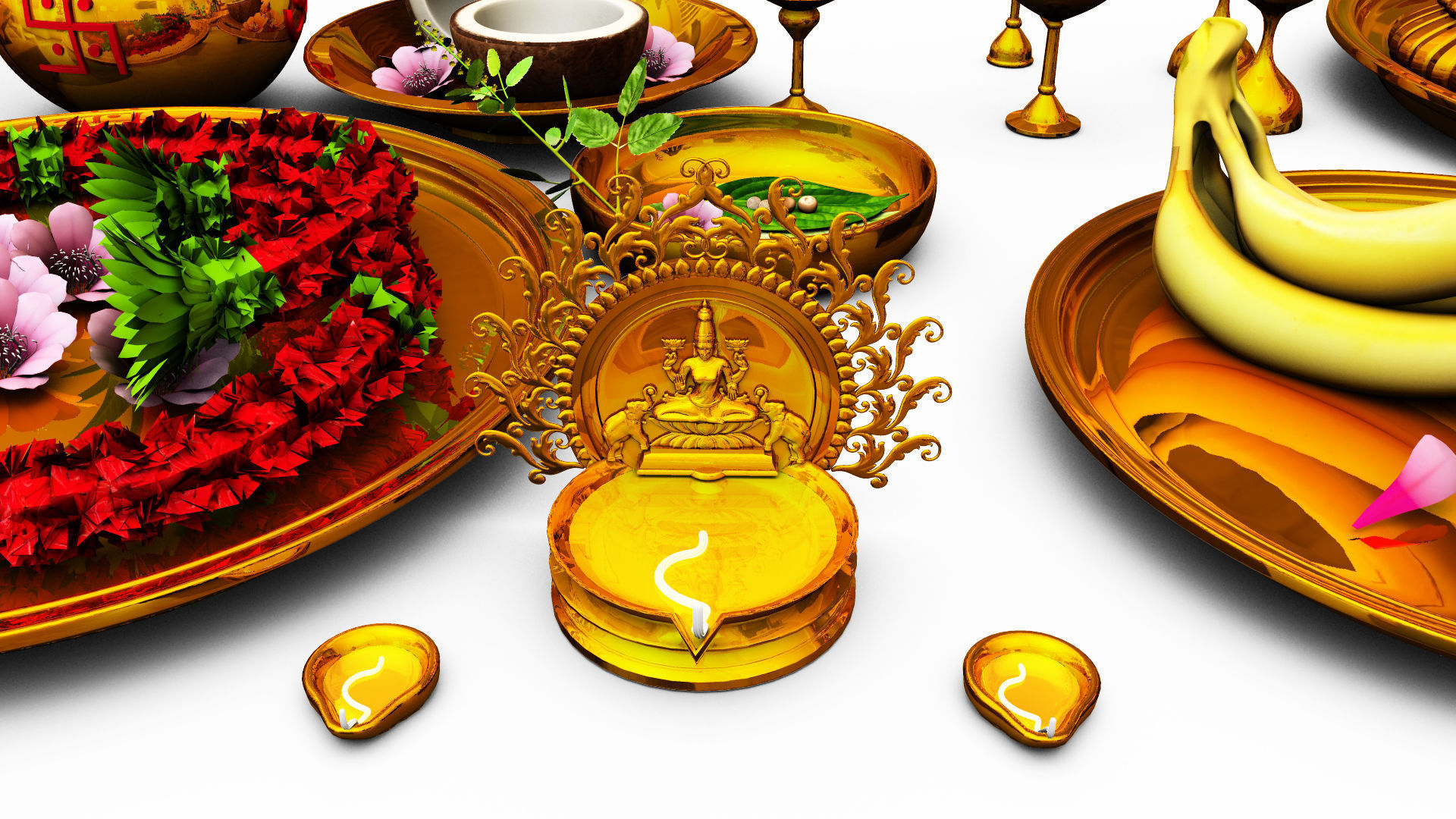 pooja props 3d models 3D model | CGTrader