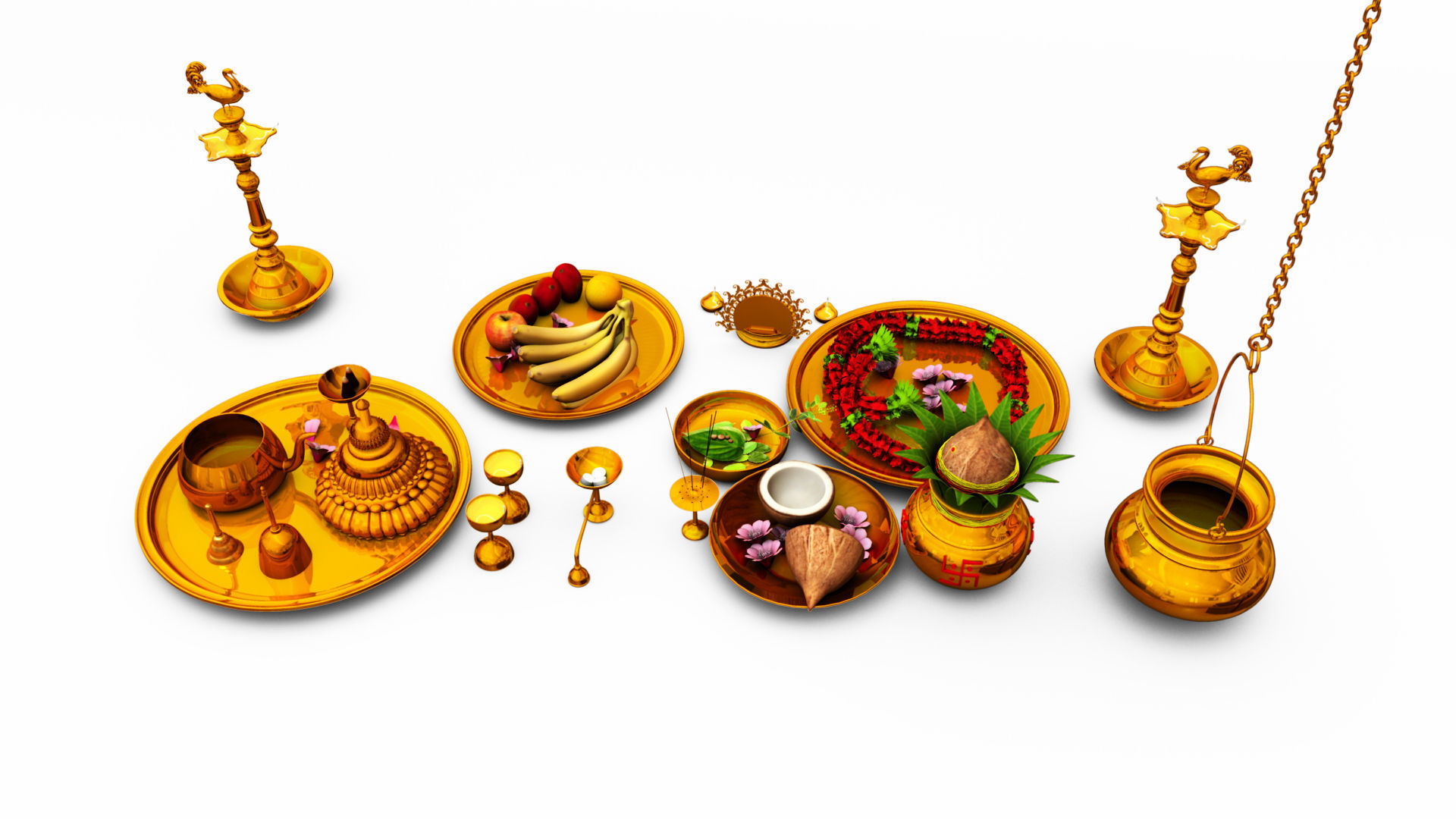 pooja props 3d models 3D model | CGTrader