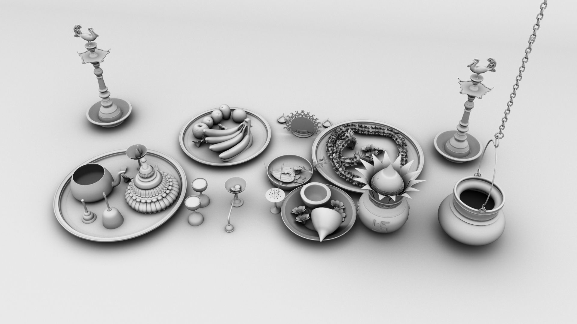 pooja props 3d models 3D model | CGTrader
