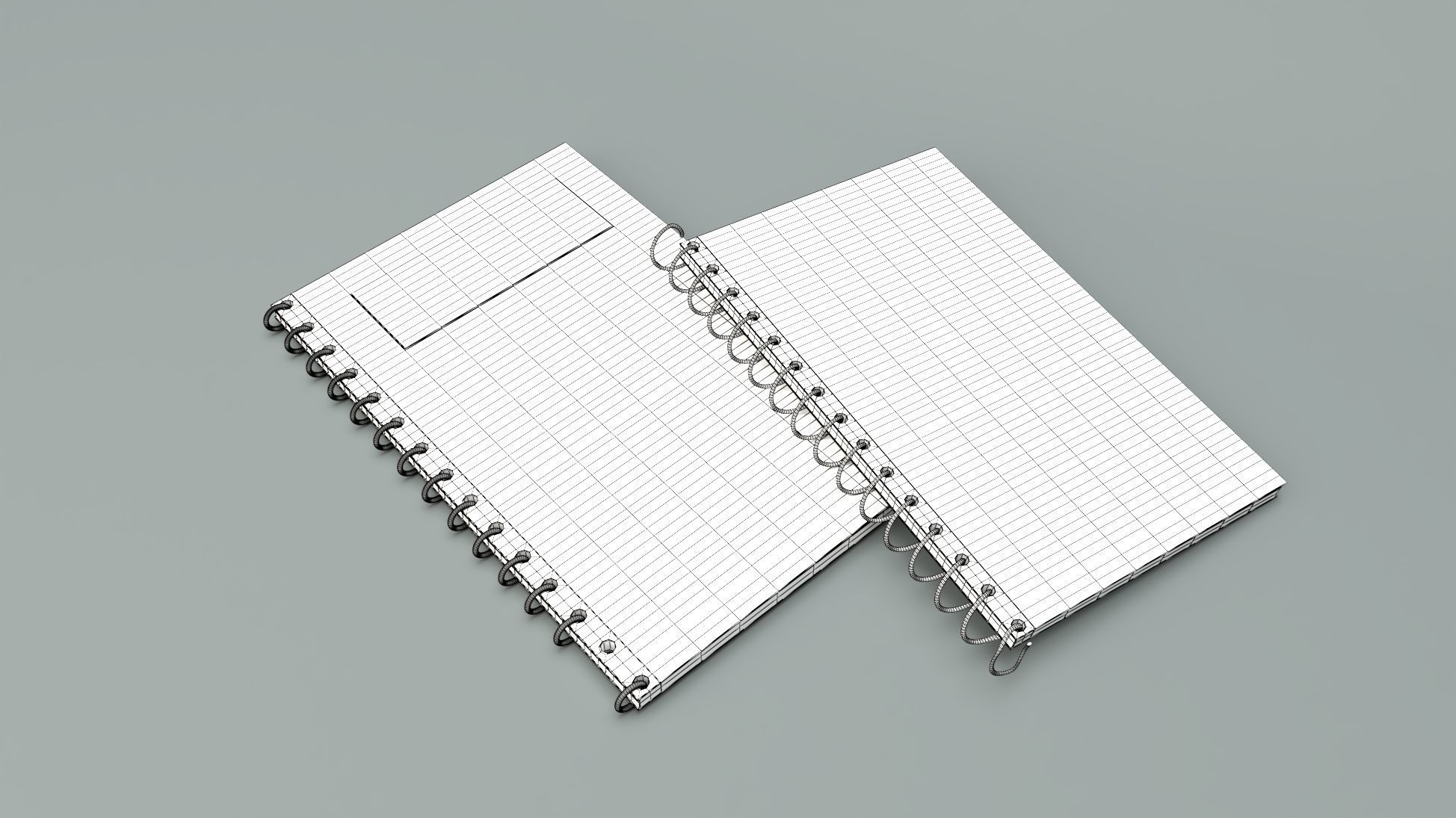 3D model Spiral Sketchbook or Notebook paper sheet PBR Game ready VR ...