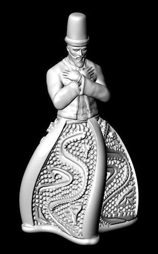 MEVLEVI figurine of man in top hat 3D model | CGTrader