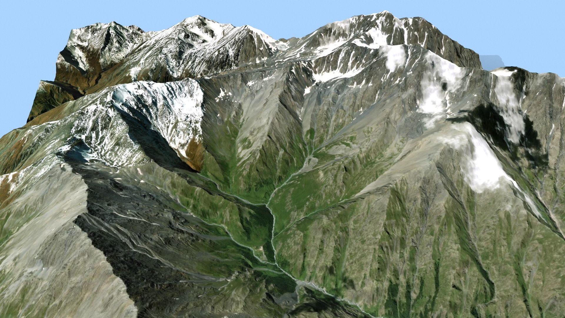 Mountain landscape Tebulosmta 4492 m Russia Checenija 3D model | CGTrader