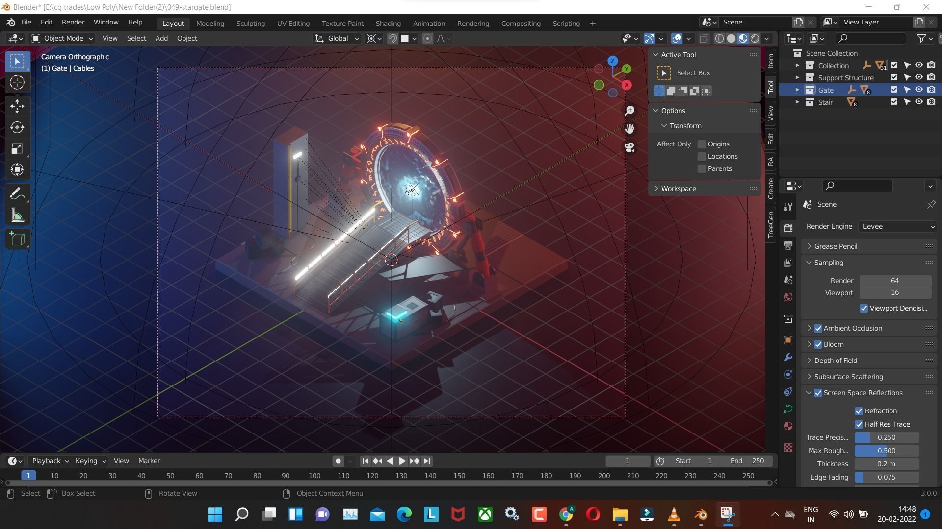 3D model stargate low poly model render in blender VR / AR / low-poly ...