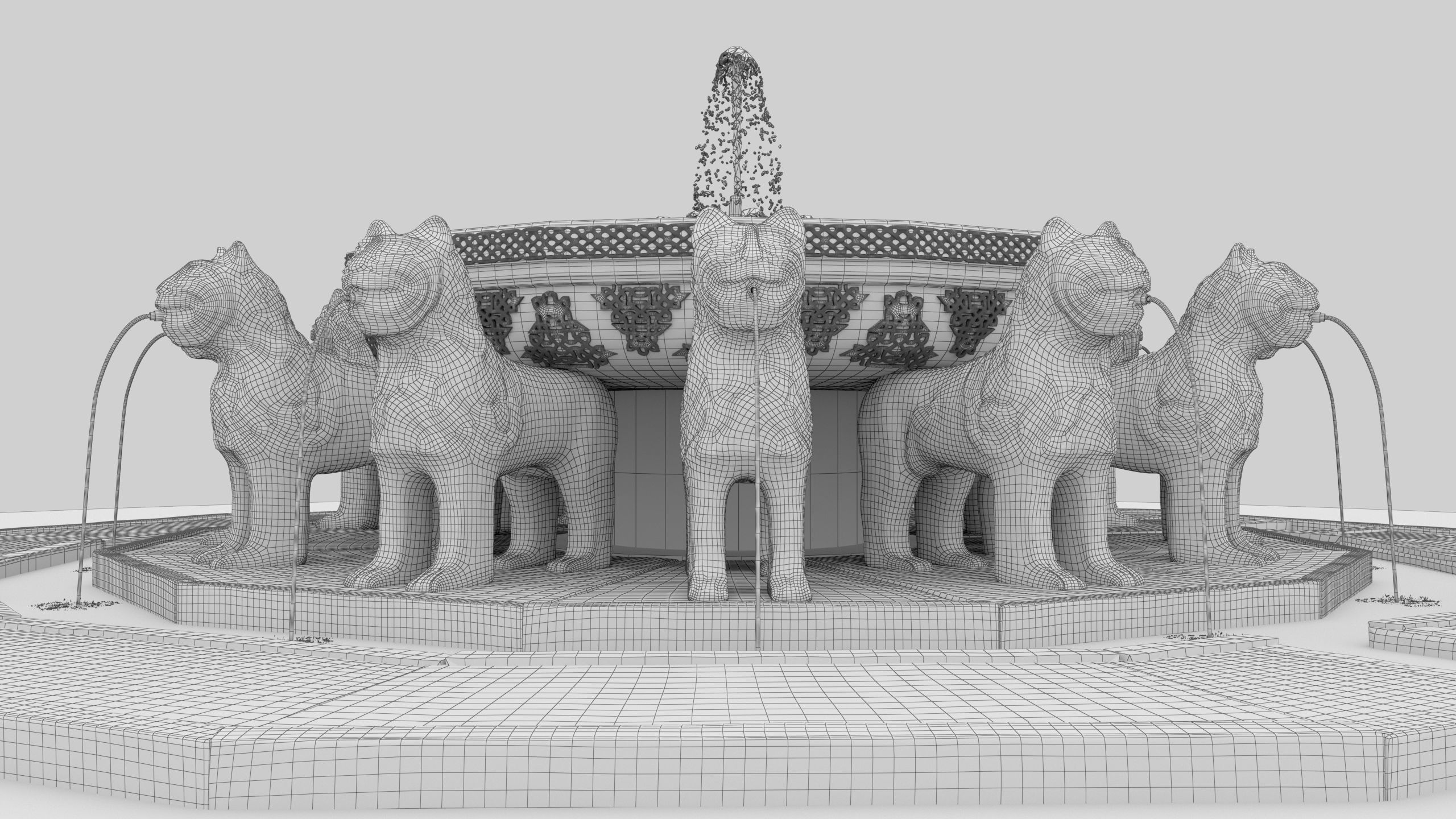 The Court Of Lions fountain Granada Alhambra 3D model | CGTrader