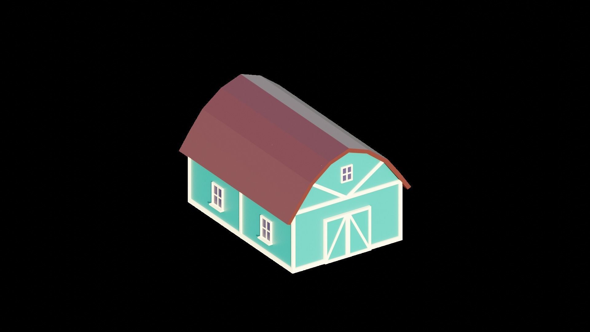 3D model Low Poly Farm Pack Buildings Low-poly 3D model VR / AR / low ...