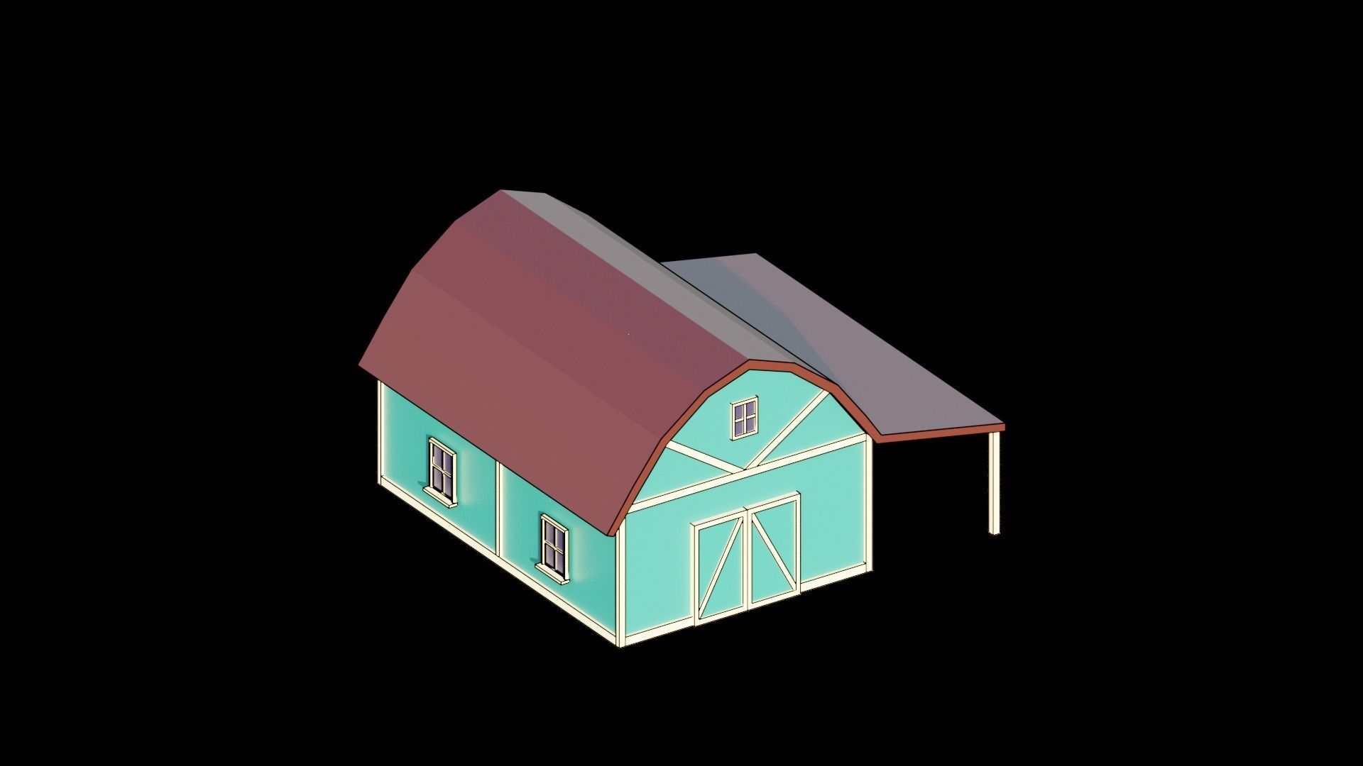 3D model Low Poly Farm Pack Buildings Low-poly 3D model VR / AR / low ...