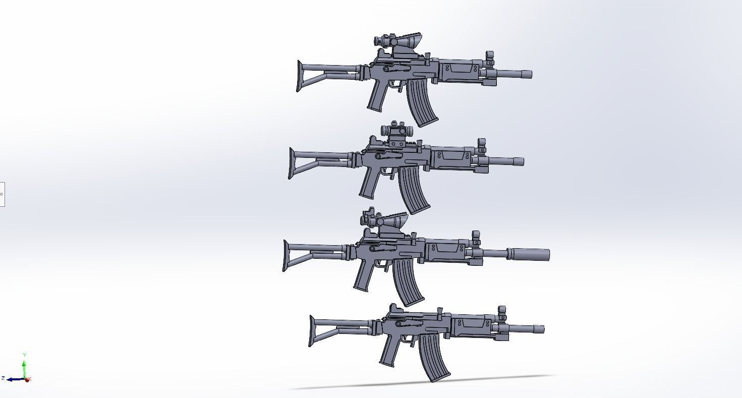 R4-R5-R6 Vector South-African assault rifles 3D model 3D printable ...