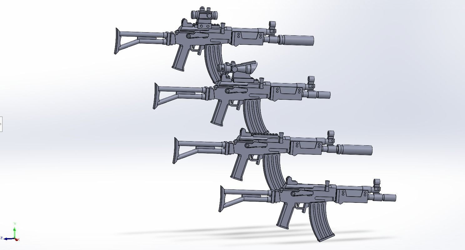 R4-R5-R6 Vector South-African assault rifles 3D model 3D printable ...