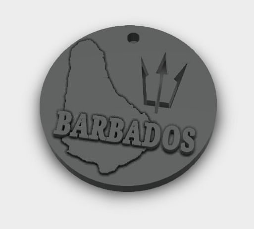 keychain Barbados 3D model 3D printable | CGTrader